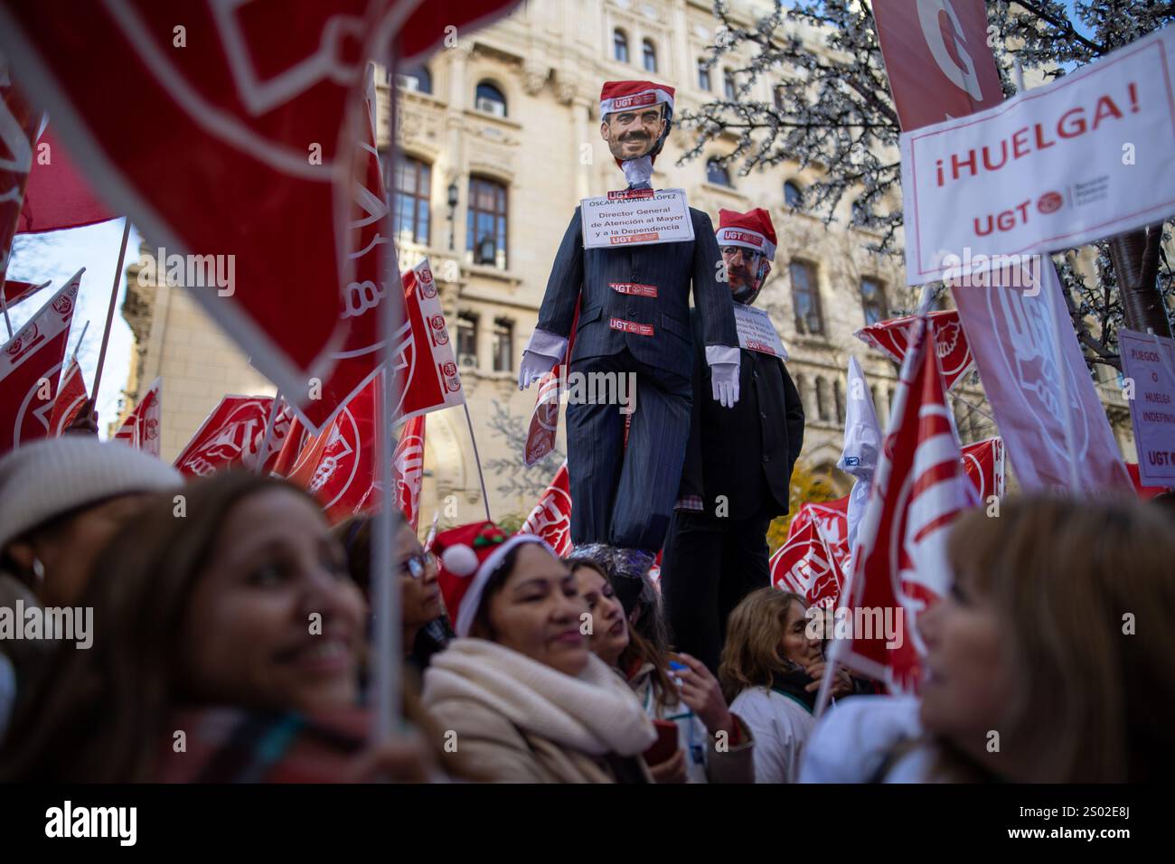 Madrid, Spain. 23rd Dec, 2024. Workers from the Home Help Service (SAD ...