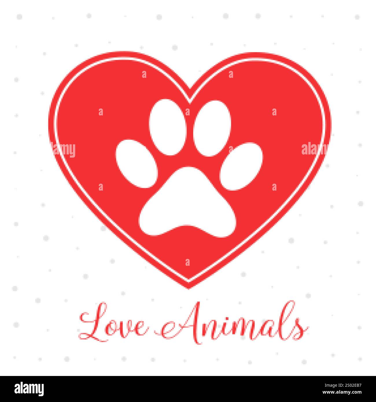 love animals concept with heart and paw print Stock Vector Image & Art ...