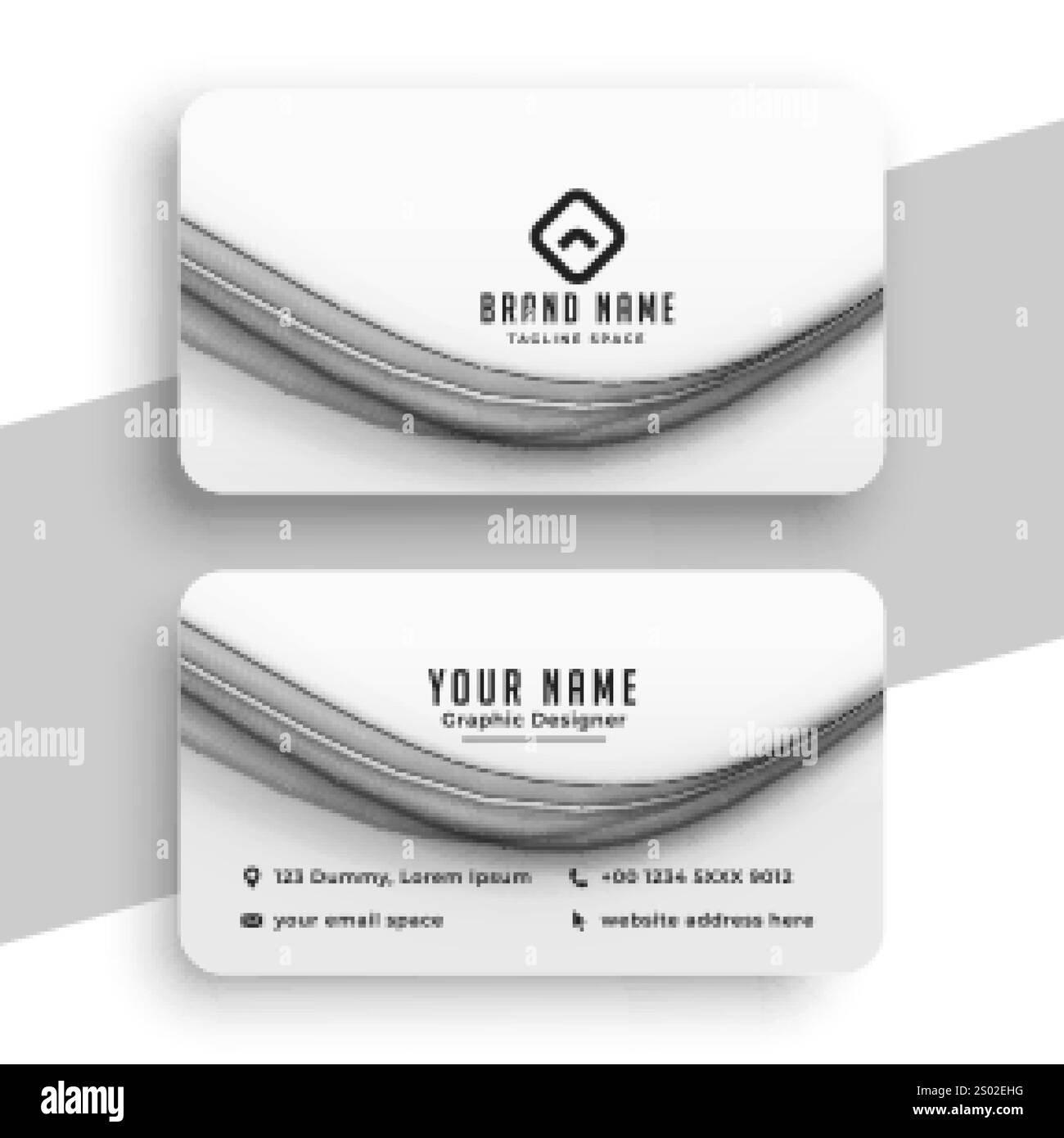 white business card with wave shape design Stock Vector Image & Art - Alamy