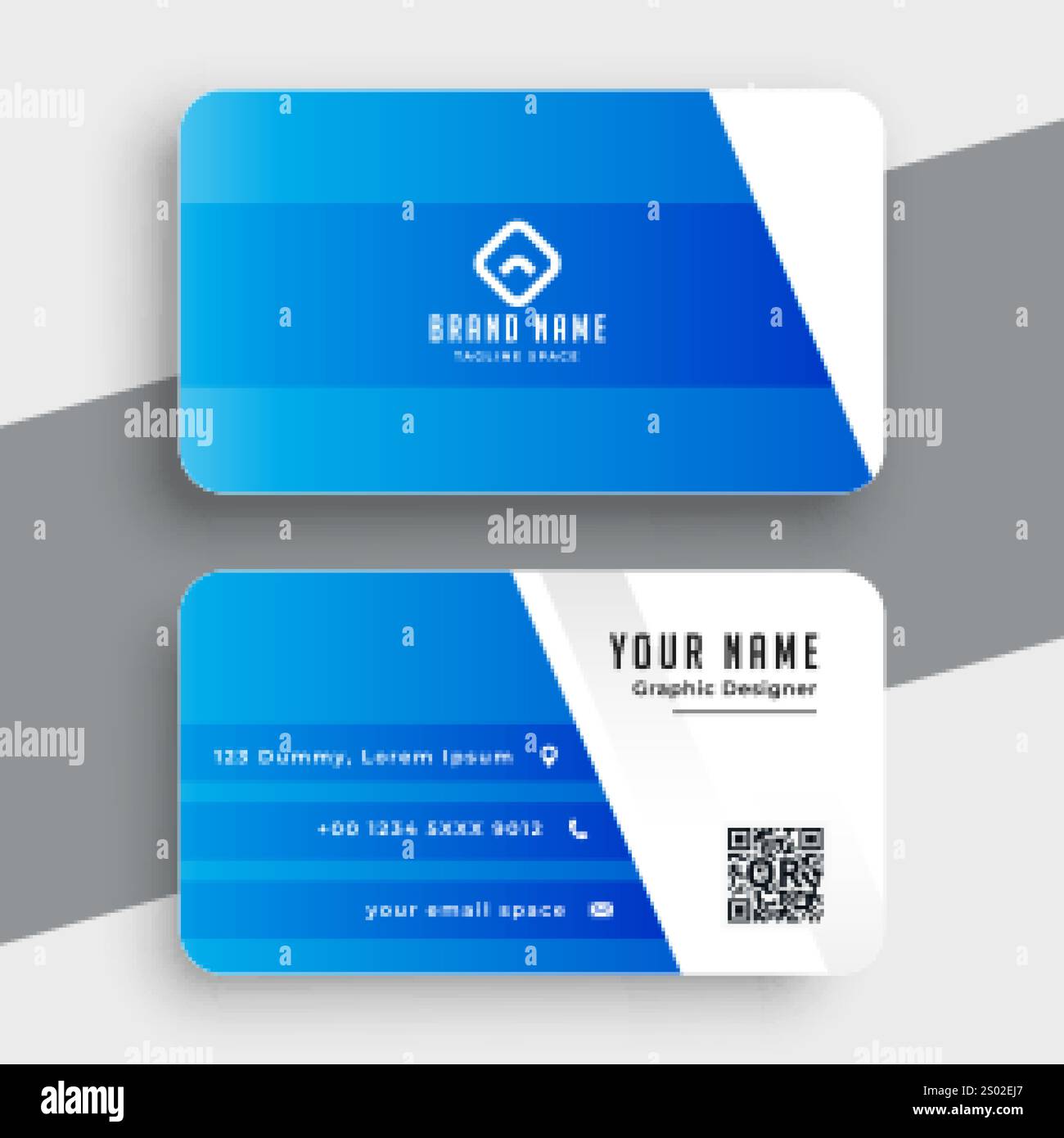 elegant business card in blue color Stock Vector Image & Art - Alamy