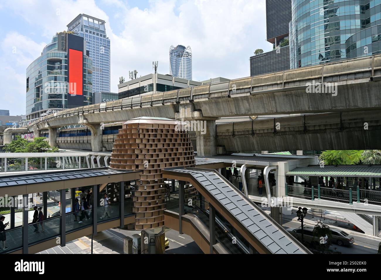 The elevated Ratchaprasong Skywalk provides convenient pedestrian ...