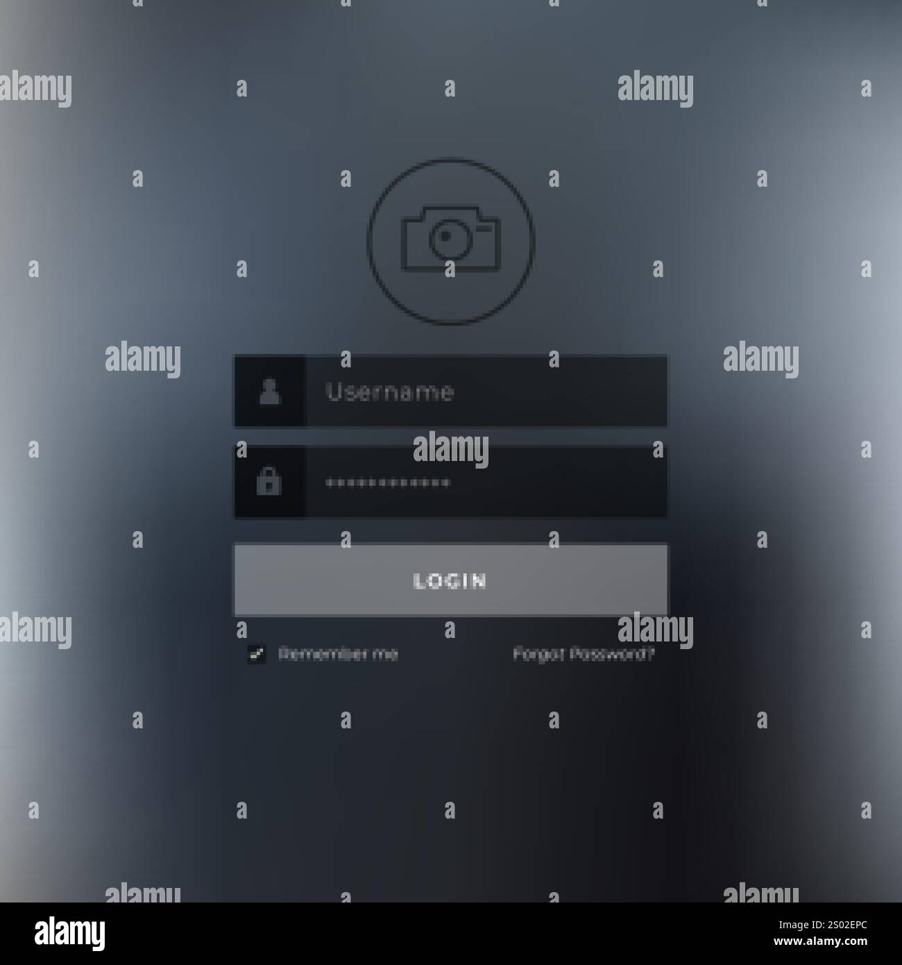 login page template design for dark theme website or application Stock ...