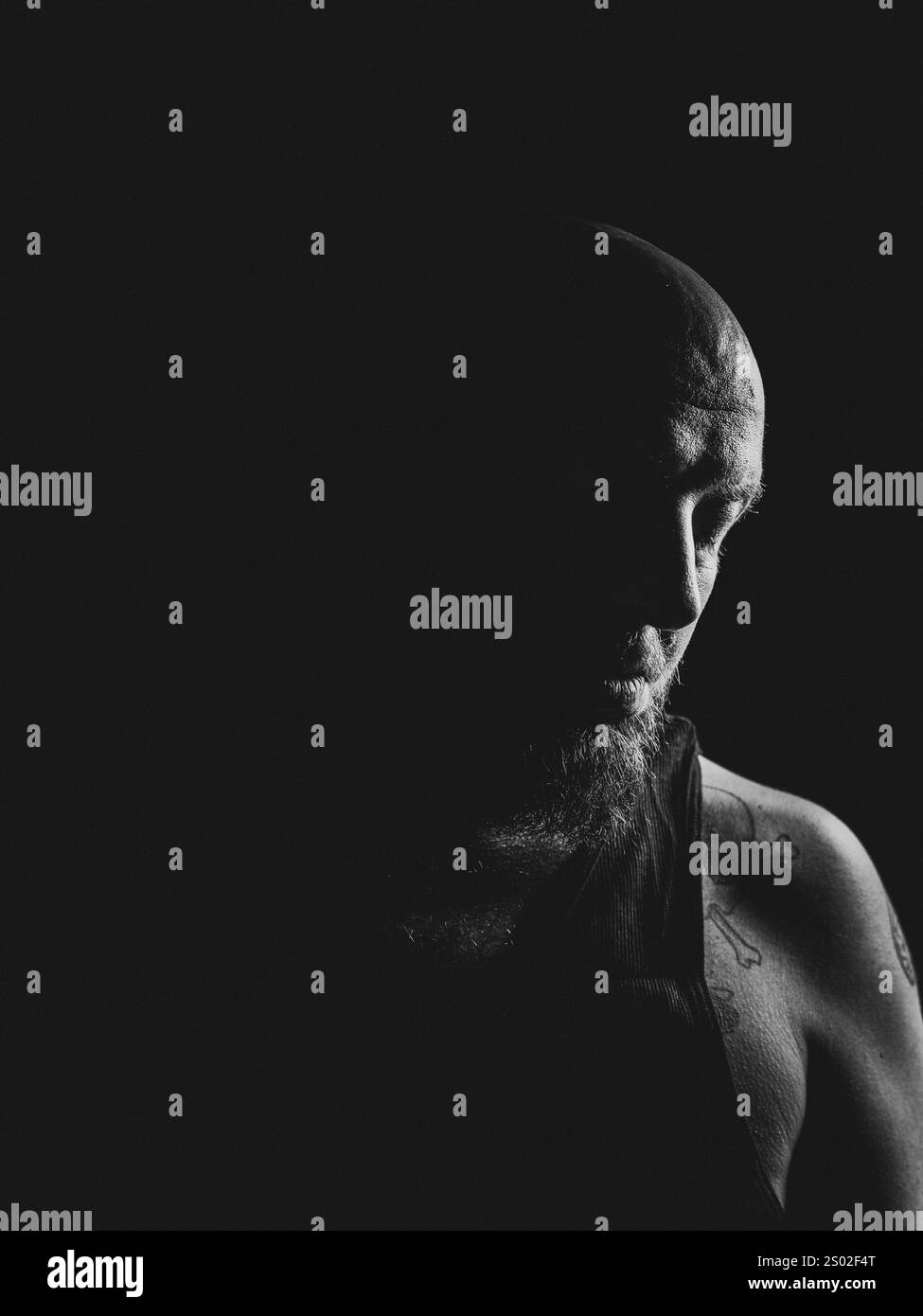 Face man dark Black and White Stock Photos & Images - Alamy