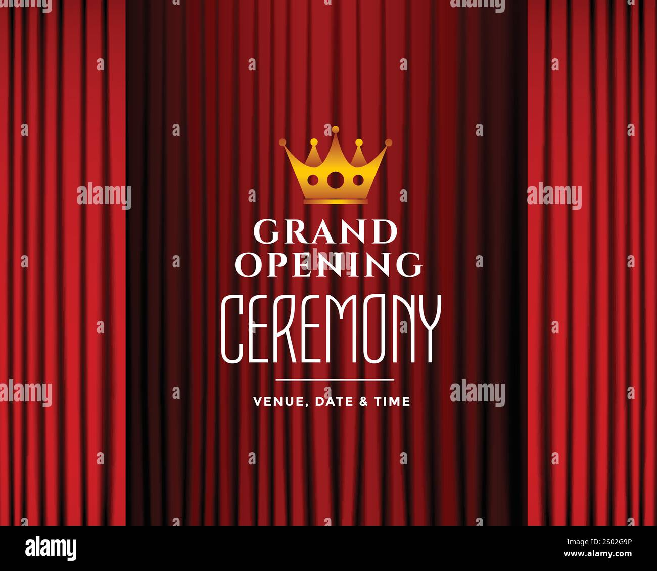 grand opening ceremony background with red curtains Stock Vector Image ...