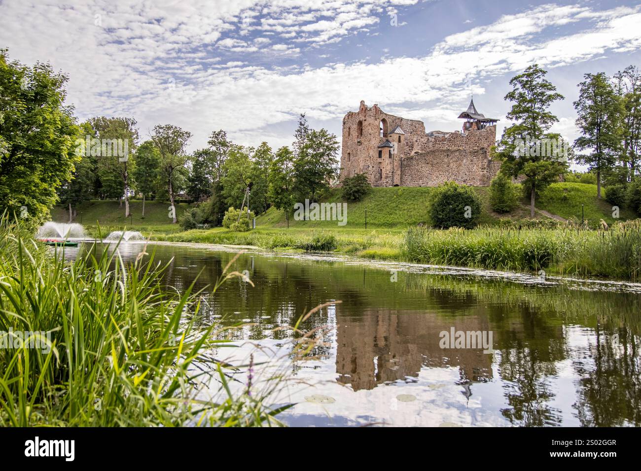 Dobele castle ruins. Castle build by Livonian order Stock Photo - Alamy