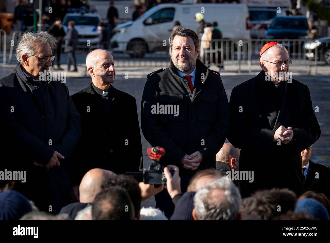 Rome, Italy. 23rd Dec, 2024. Monsignor Rino Fisichella, Matteo Salvini ...
