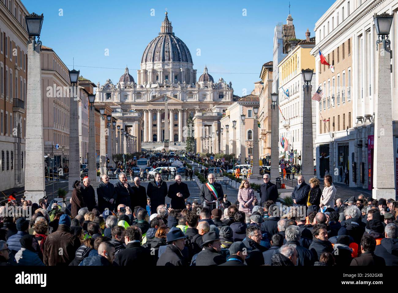 Rome, Italy. 23rd Dec, 2024. Inauguration of Piazza Pia and the ...