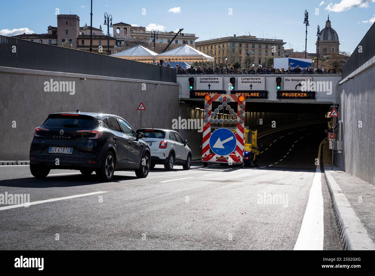 Rome, Italy. 23rd Dec, 2024. The first cars passing through the new ...