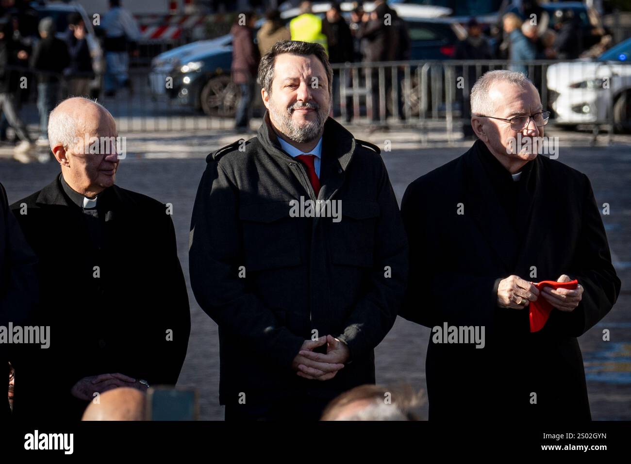 Rome, Italy. 23rd Dec, 2024. Monsignor Rino Fisichella, Matteo Salvini ...