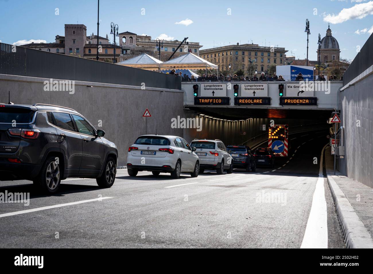 Rome, Italy. 23rd Dec, 2024. The first cars driving through the new ...