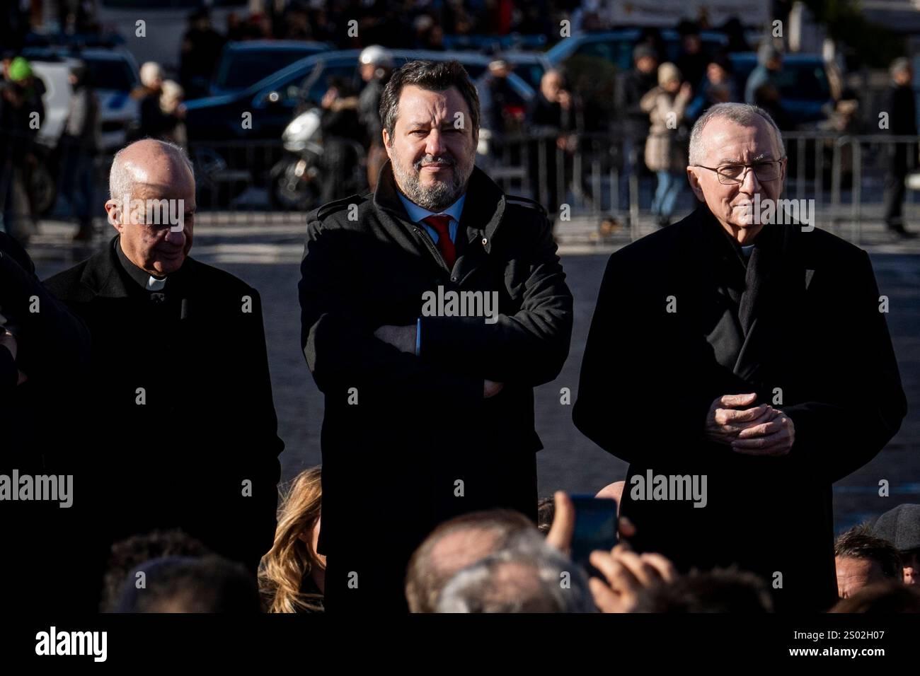 Rome, Italy. 23rd Dec, 2024. Monsignor Rino Fisichella, Matteo Salvini ...