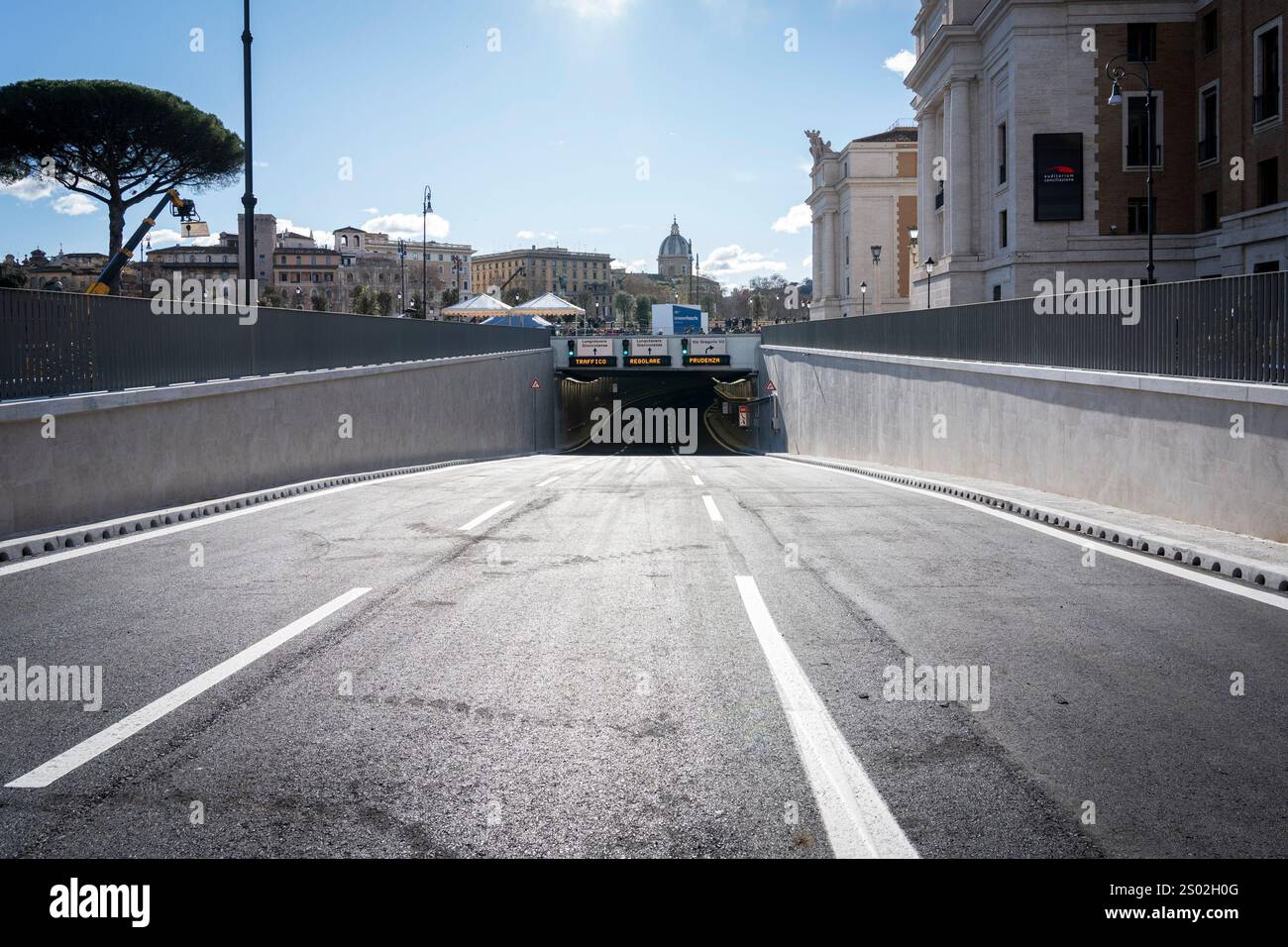 Rome, Italy. 23rd Dec, 2024. The entrance to the new Lungotevere in ...