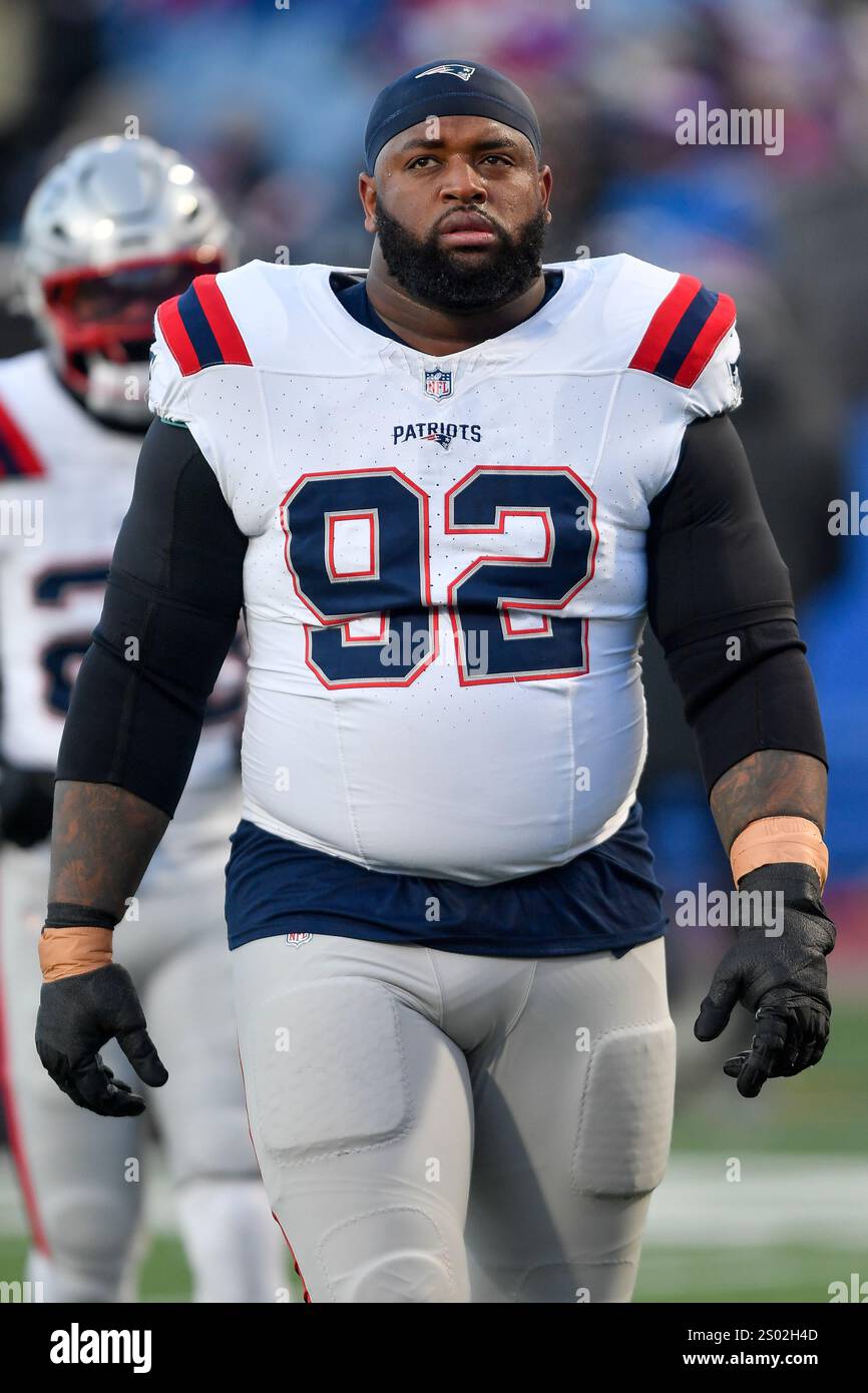 New England Patriots defensive tackle Davon Godchaux (92) walks on the ...