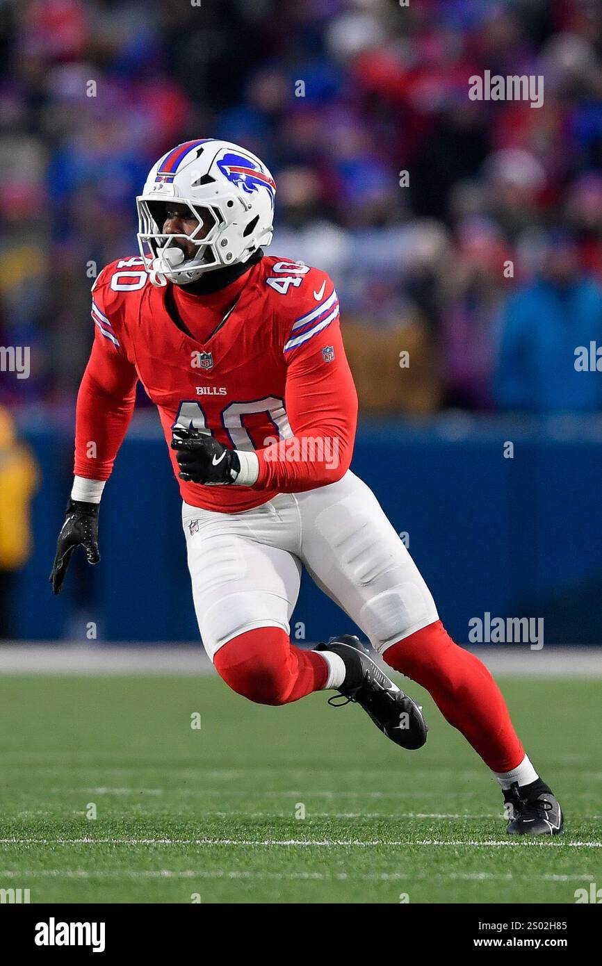 Buffalo Bills linebacker Von Miller (40) runs on the field during the ...