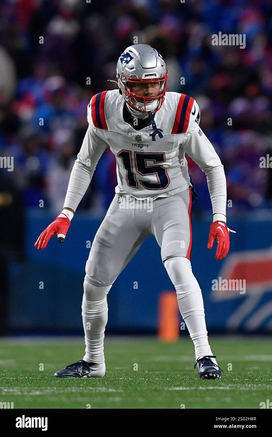 New England Patriots safety Marte Mapu (15) lines up during the first ...