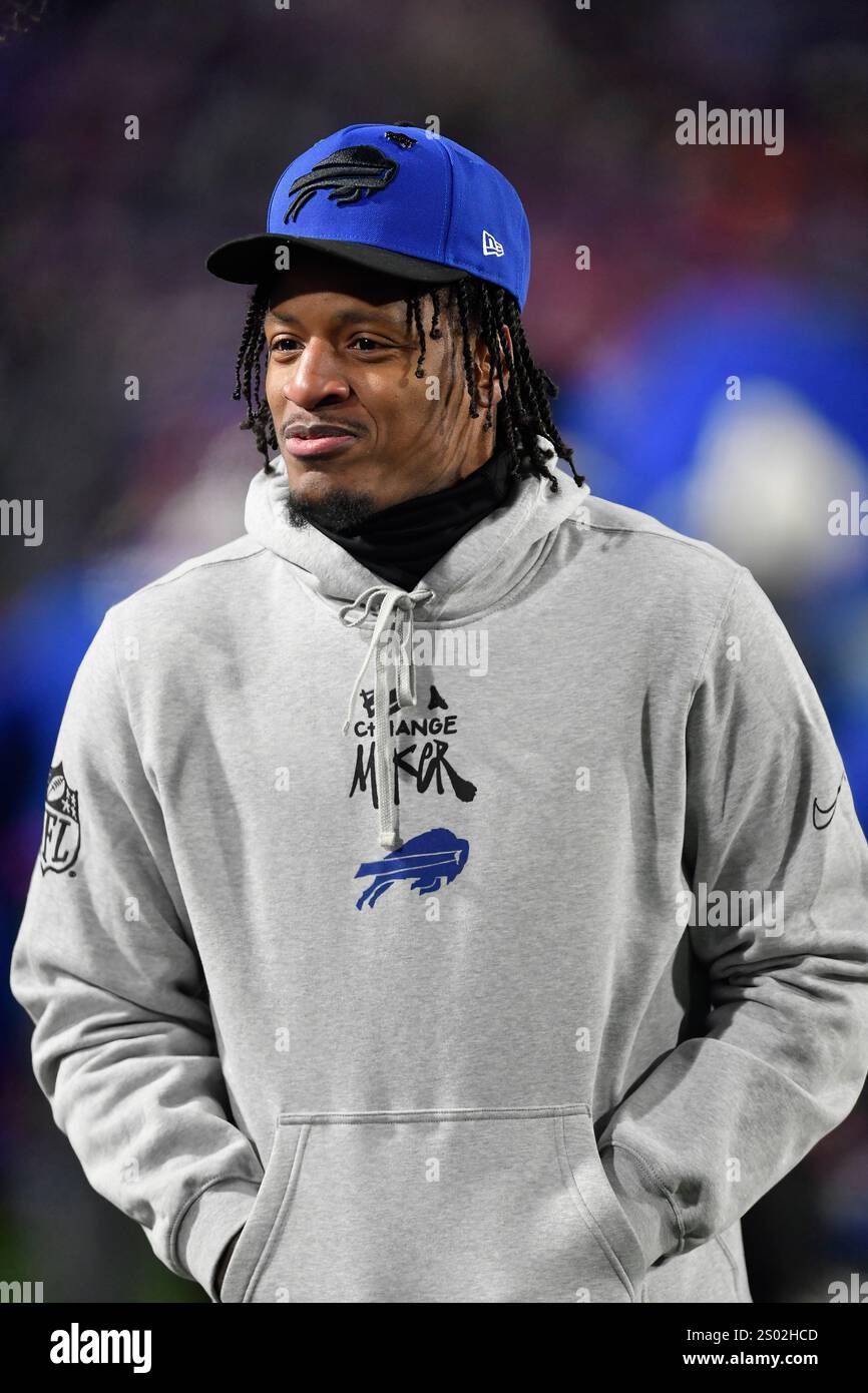 Buffalo Bills cornerback Rasul Douglas walks on the sideline during the ...