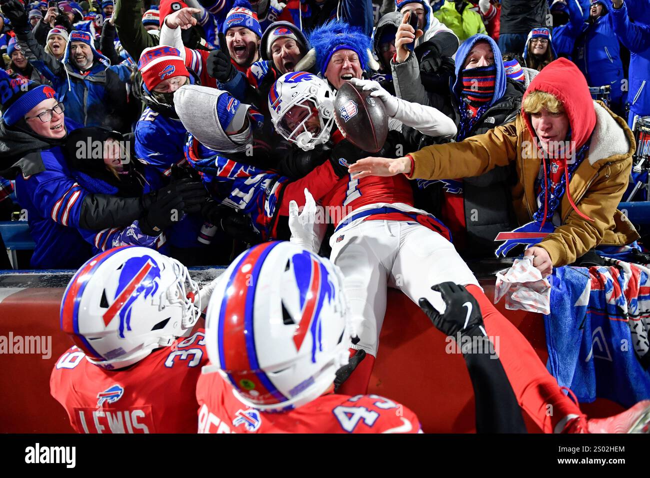 Buffalo Bills cornerback Taron Johnson (7) celebrates with fans after ...