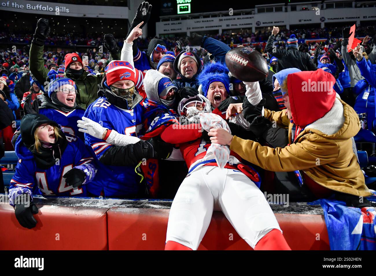 Buffalo Bills cornerback Taron Johnson (7) celebrates with fans after ...
