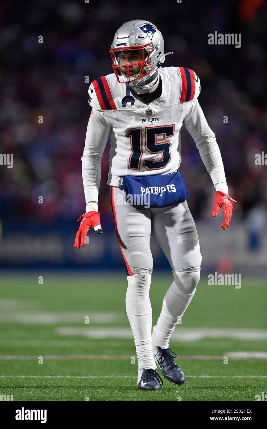 New England Patriots safety Marte Mapu (15) lines up during the second ...