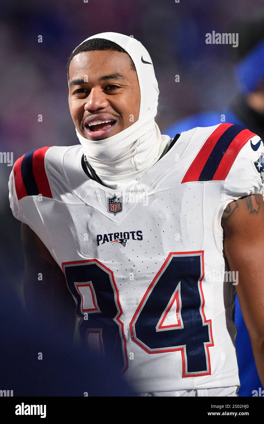 New England Patriots wide receiver Kendrick Bourne (84) walks off the ...