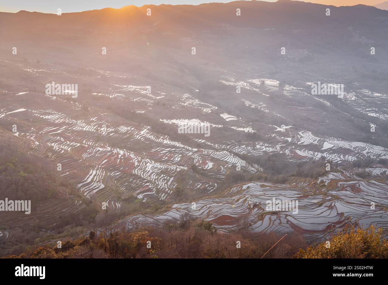 Yuanyang rice terrace from Bada scenic area in Yunnan province, China ...