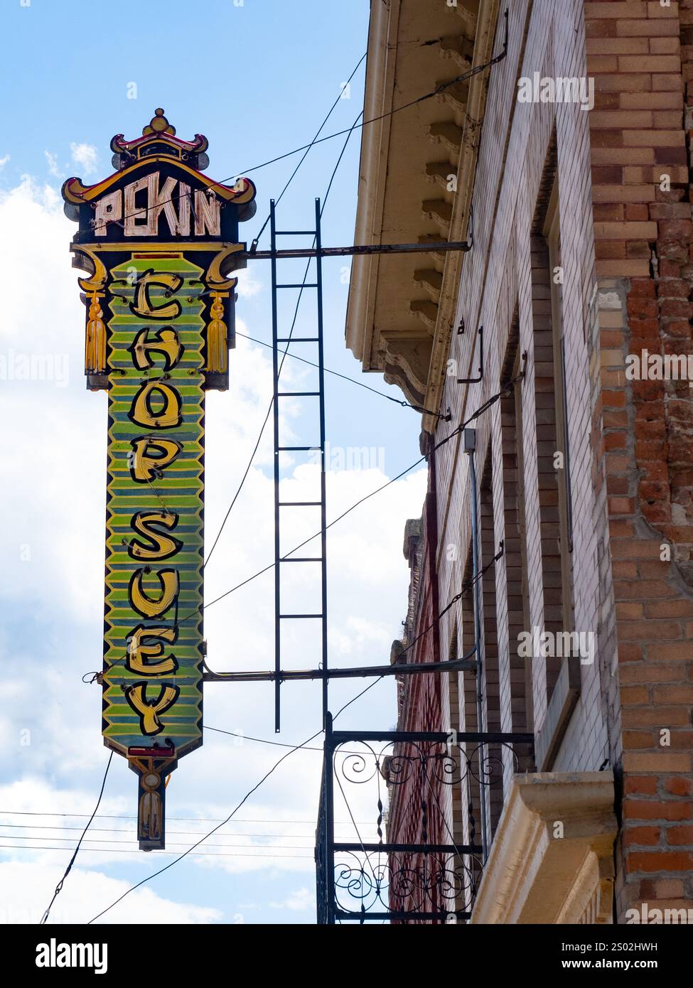 Vintage Pekin Chop Suey sign at the entrance to Butte, Montana's Pekin ...