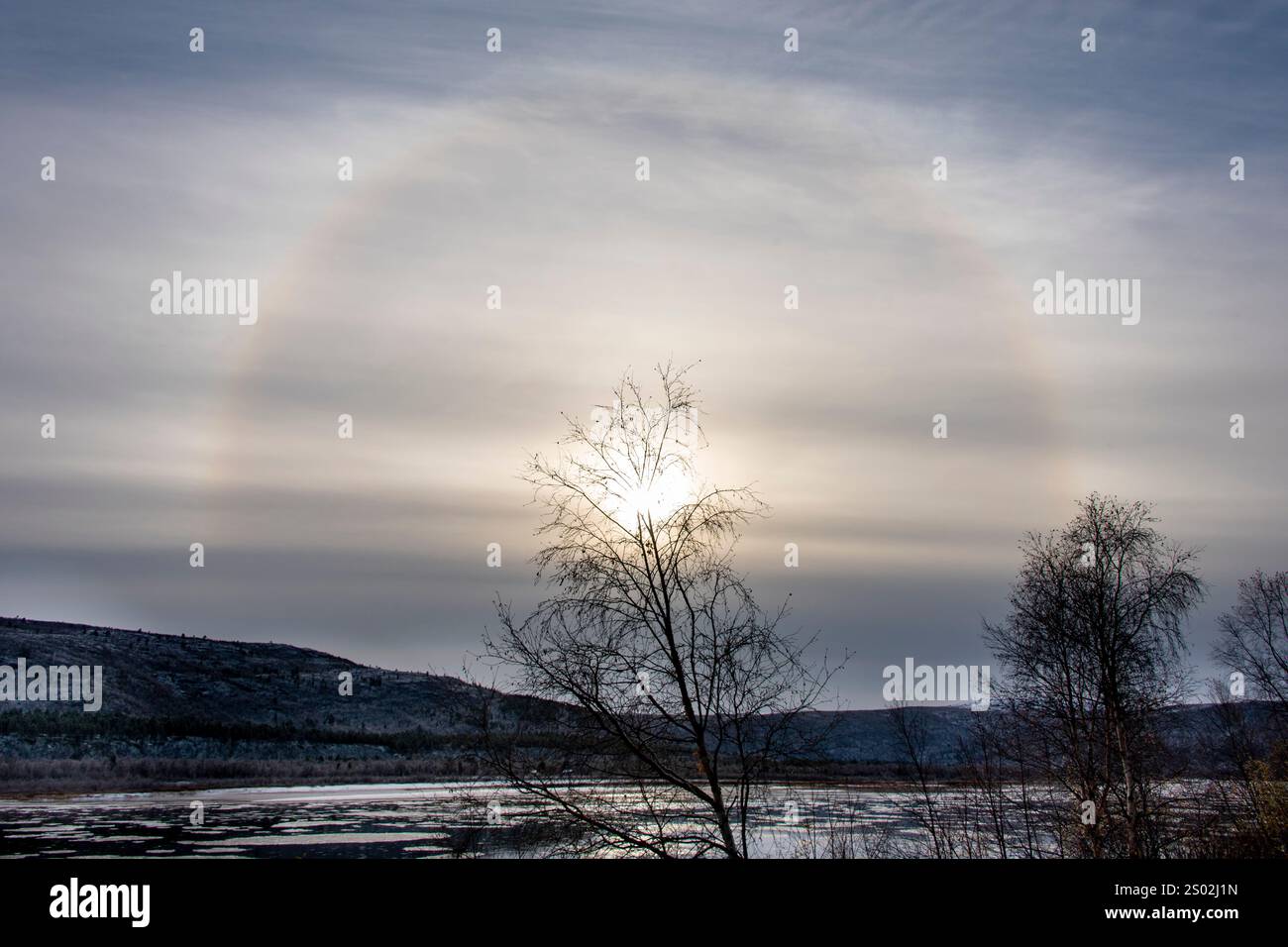 Circular Sun Halo in the Arctic Stock Photo - Alamy