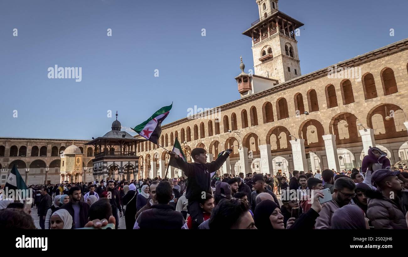 Hama, Syria. 13th Dec, 2024. Crowds pictured ahead of the first Friday ...