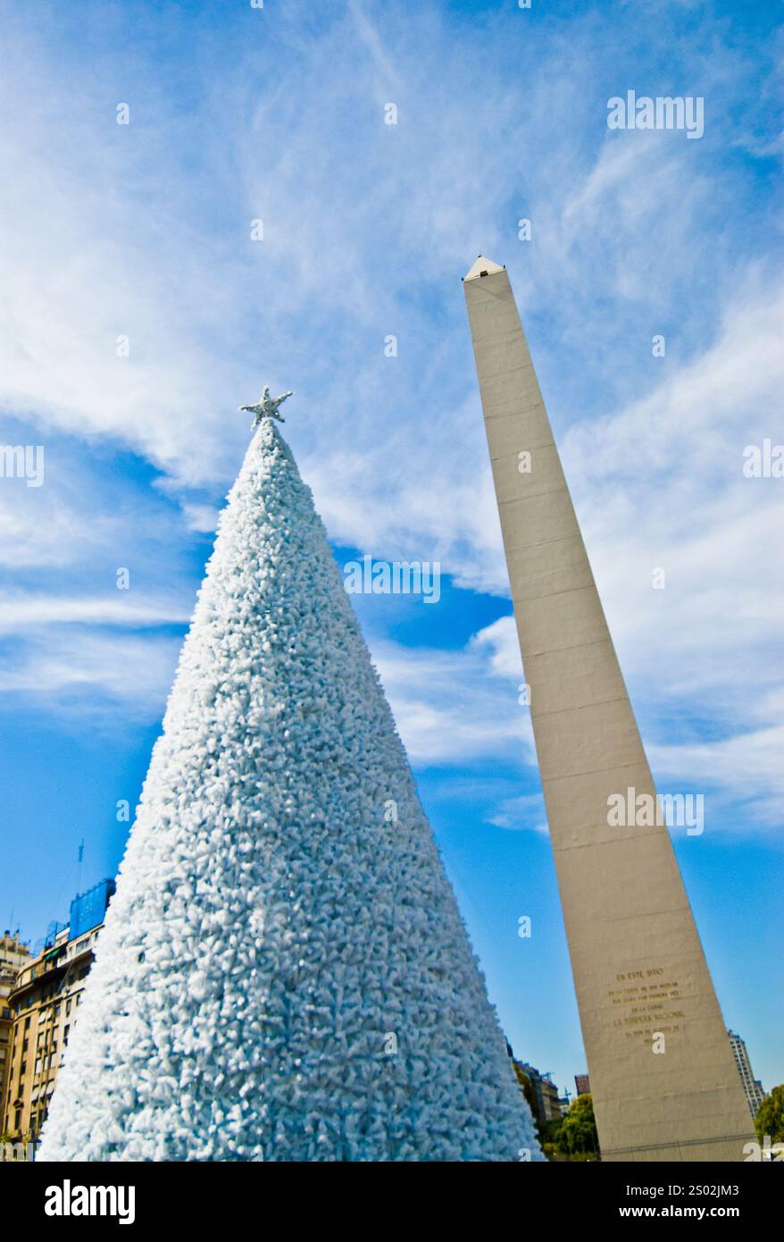 white Christmas tree and The Obelisk of Buenos Aires, was built in 1936 ...