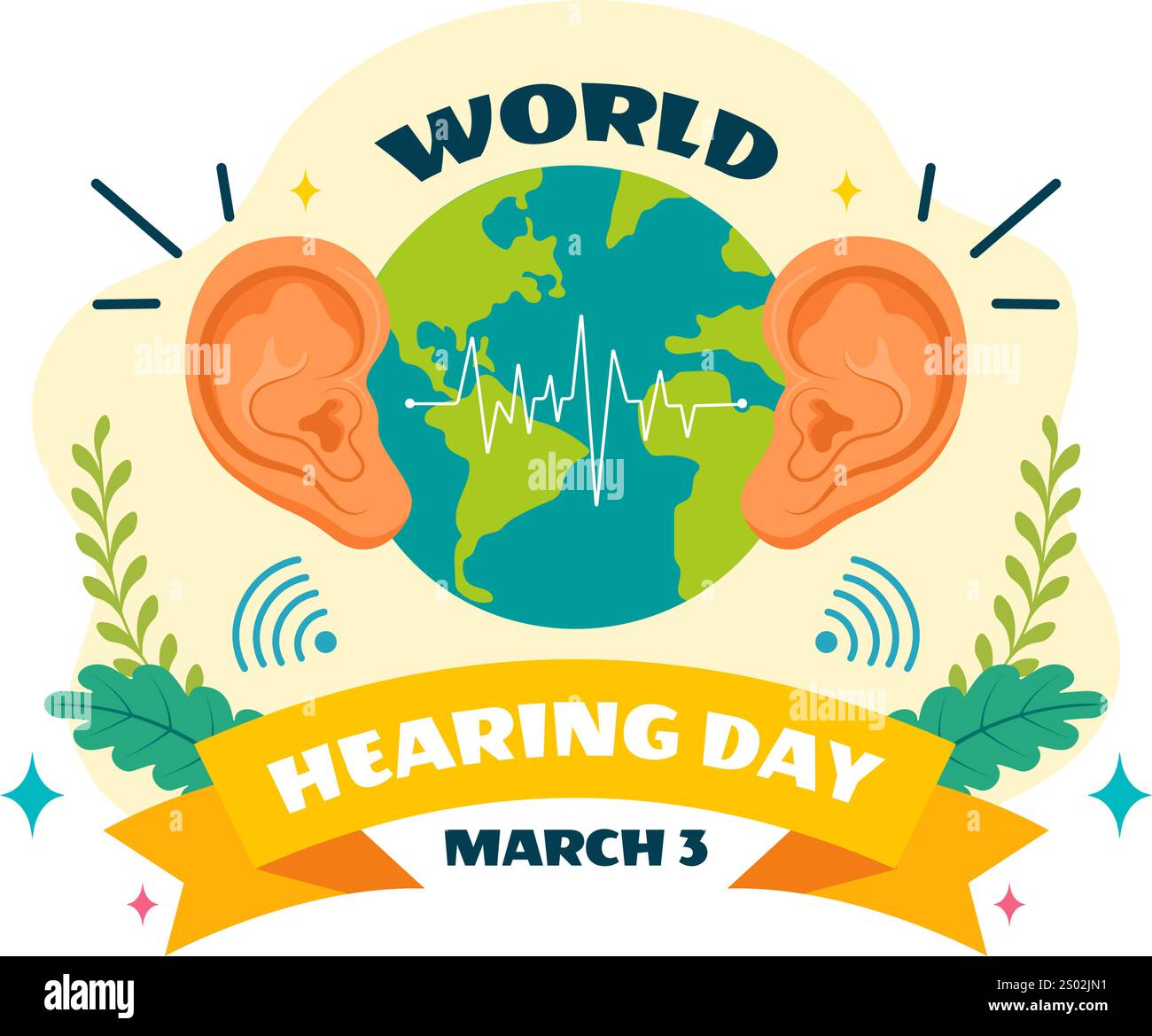 World Hearing Day Vector Illustration on March 3rd, Promoting Awareness ...