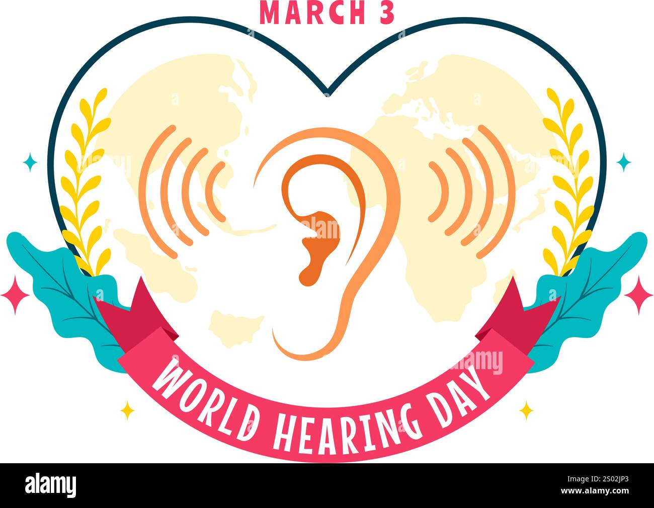 World Hearing Day Vector Illustration on March 3rd, Promoting Awareness ...
