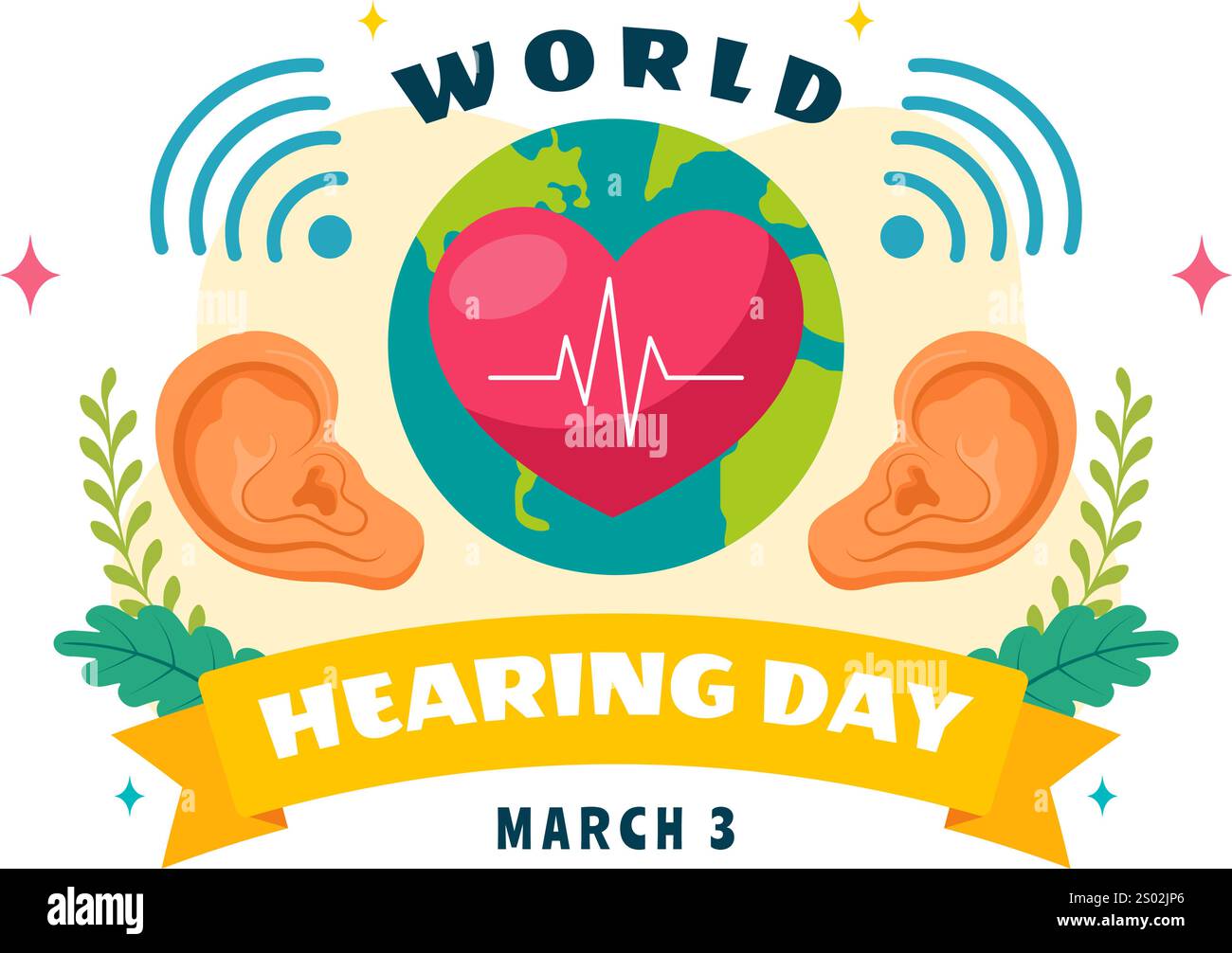 World Hearing Day Vector Illustration on March 3rd, Promoting Awareness ...