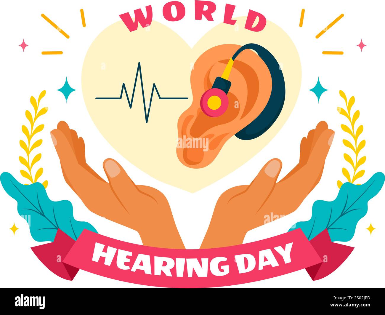World Hearing Day Vector Illustration on March 3rd, Promoting Awareness ...