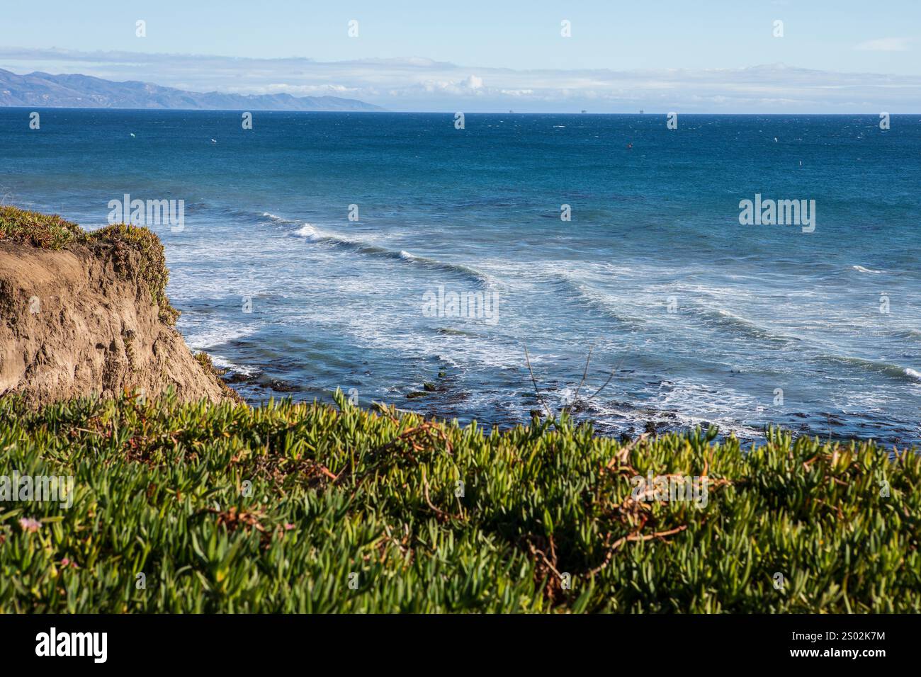 Cliff over looking the water in Santa Barbara, CA Stock Photo - Alamy