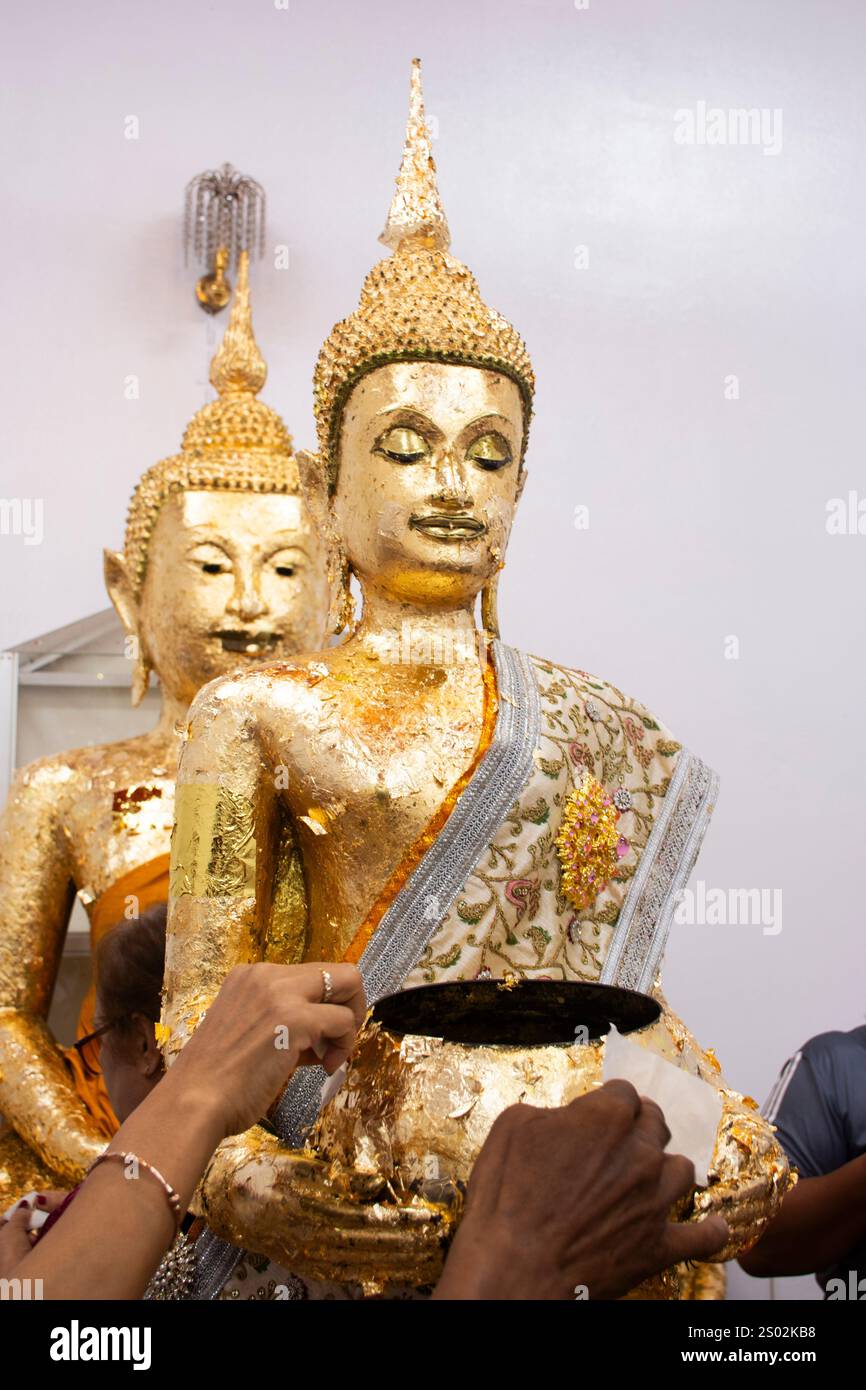 Ancient buddha Luang Por Ban Laem statue for thai people traveler ...