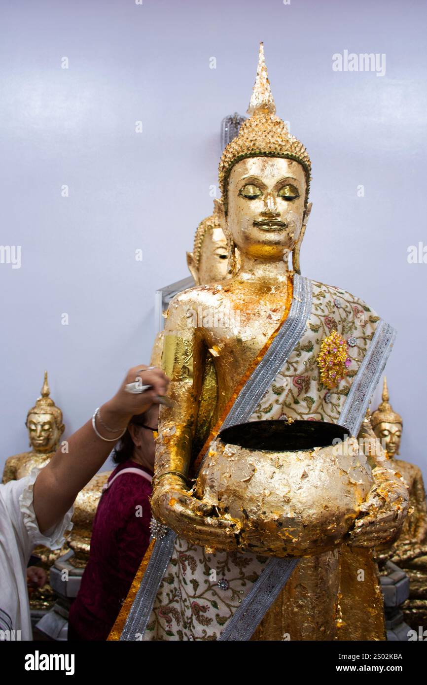 Ancient buddha Luang Por Ban Laem statue for thai people traveler ...