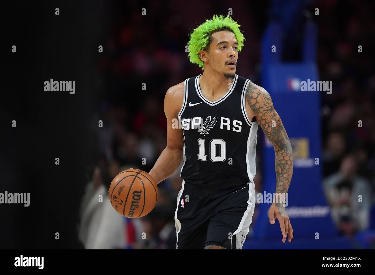 San Antonio Spurs' Jeremy Sochan plays during an NBA basketball game ...