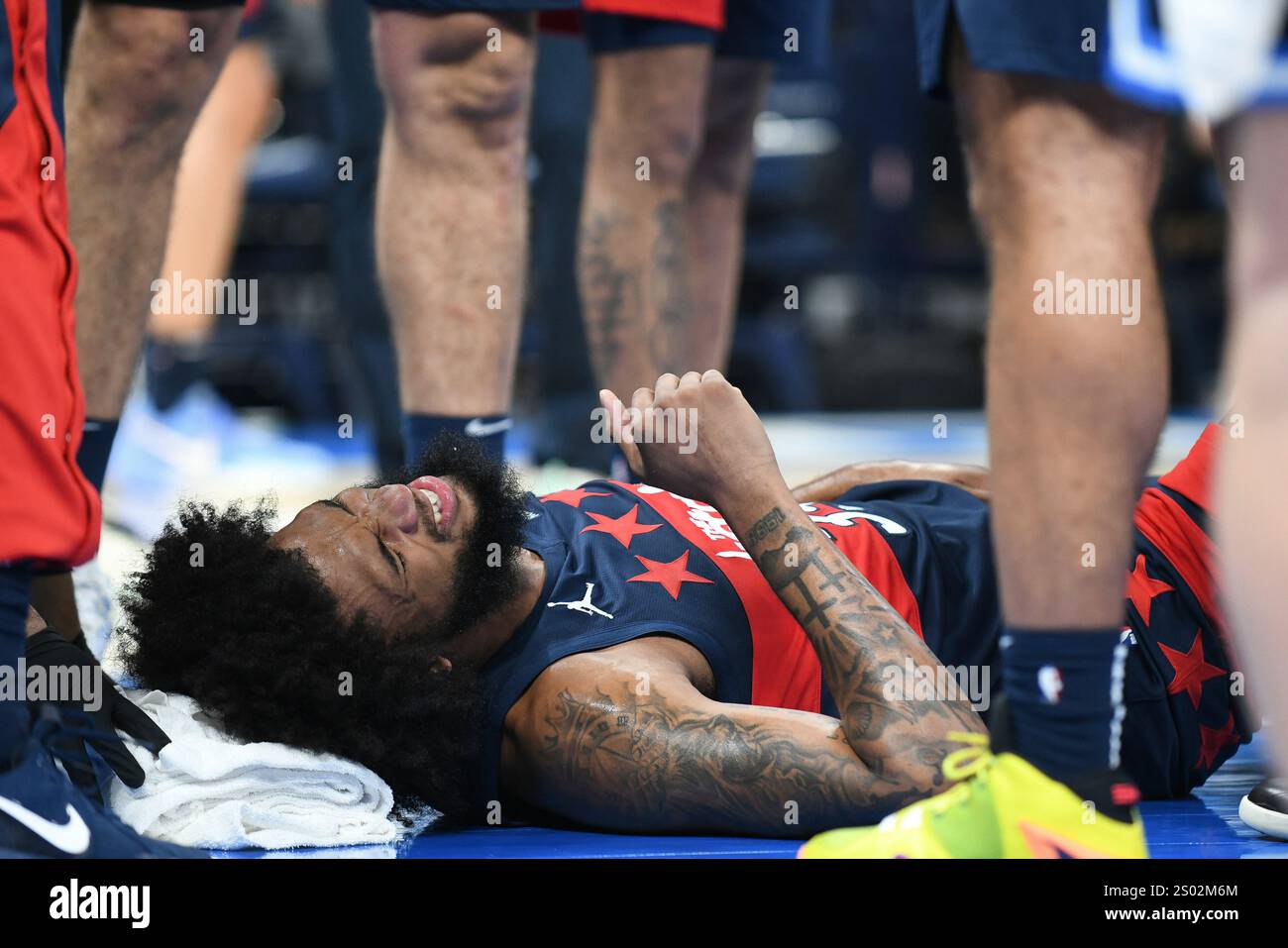 Washington Wizards forward Marvin Bagley III reacts during the second ...