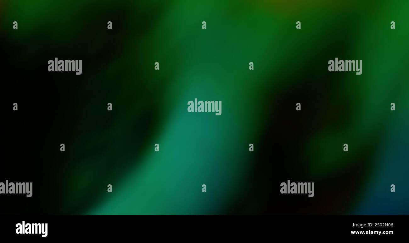 Blurred reflective light. Psychedelic colors. Defocused leak green rays ...
