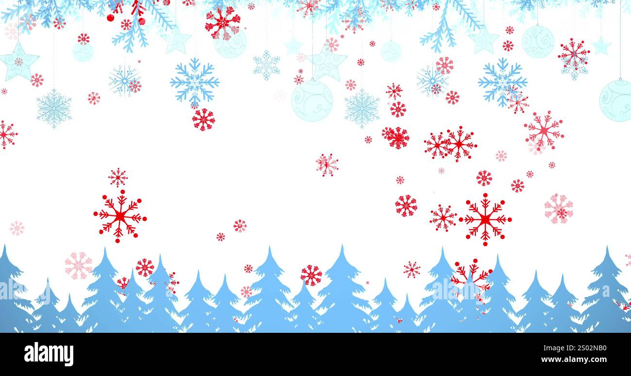 Snow falling over trees santa hi-res stock photography and images - Alamy