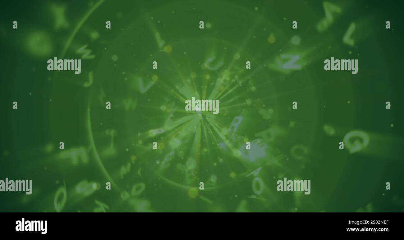 Image of christmas decoration over falling snow. Global networking and ...