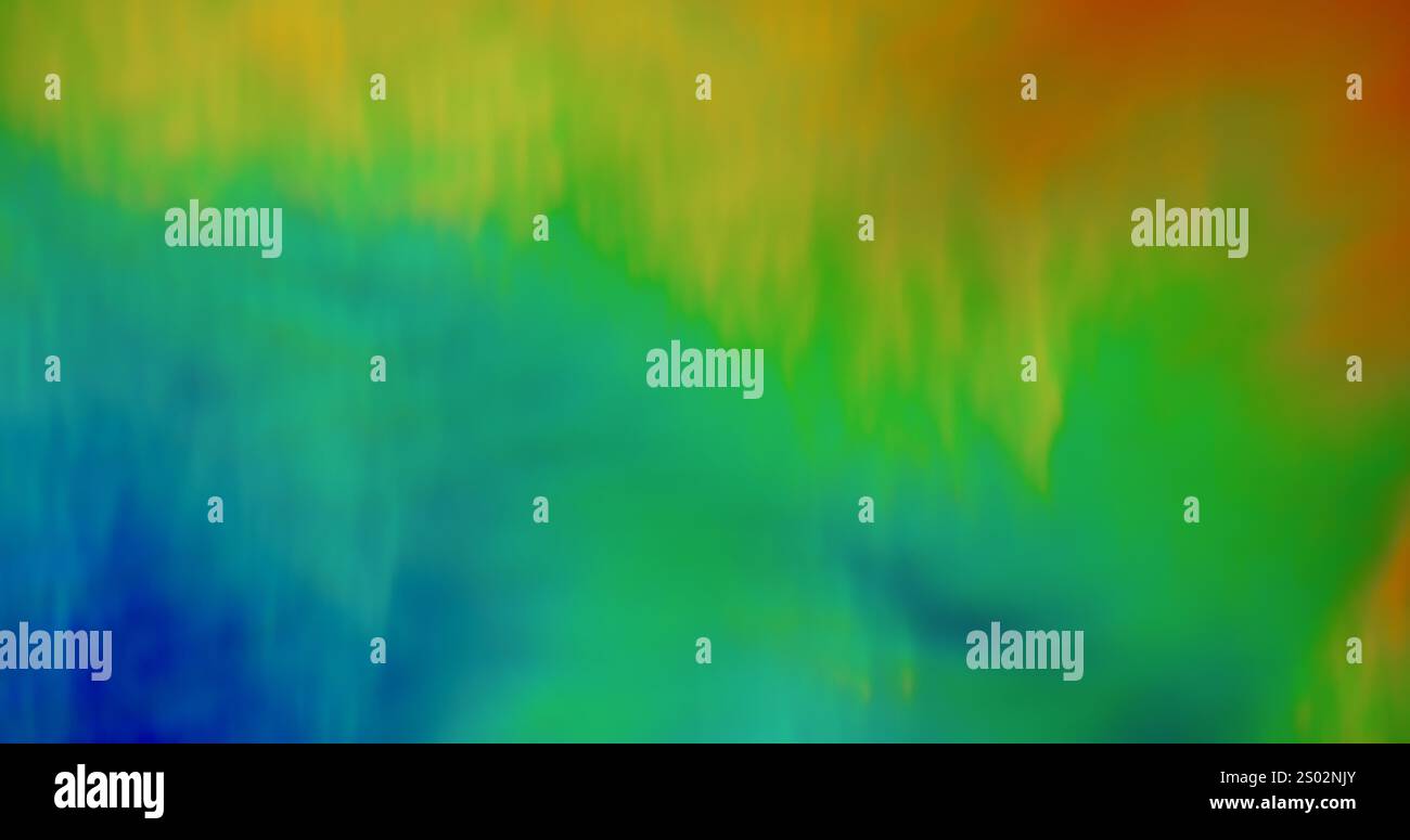 Dusted sun light. Blurred prism leak. Defocused multicolor green yellow ...