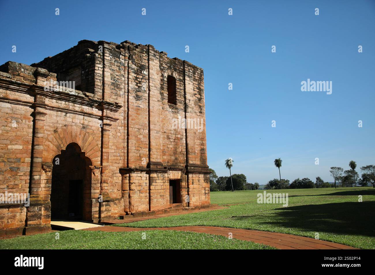 Ruins of Jesús de Tavarangue, in the village of Jesús, Paraguay, are ...