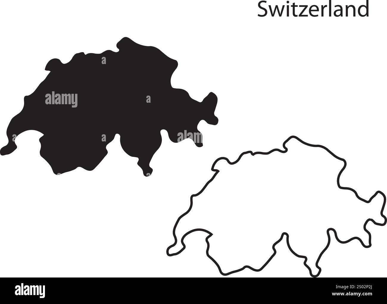 Switzerland map vector illustration, scribble sketch Republic ...