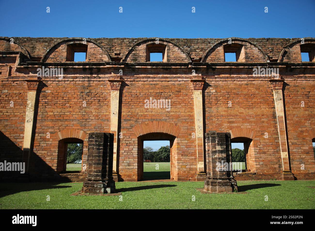 Ruins of Jesús de Tavarangue, in the village of Jesús, Paraguay, are ...