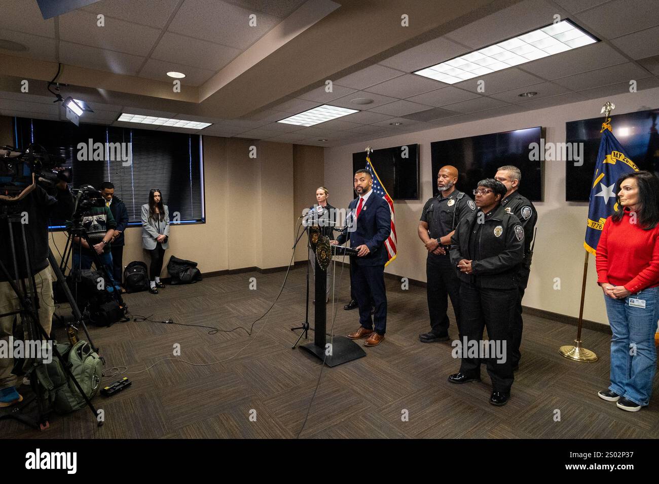 Greensboro, USA. 23rd Dec, 2024. Greensboro City Manager Trey Davis ...