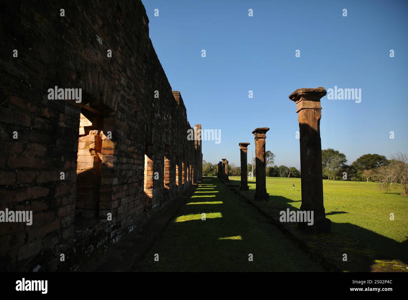 Ruins of Jesús de Tavarangue, in the village of Jesús, Paraguay, are ...