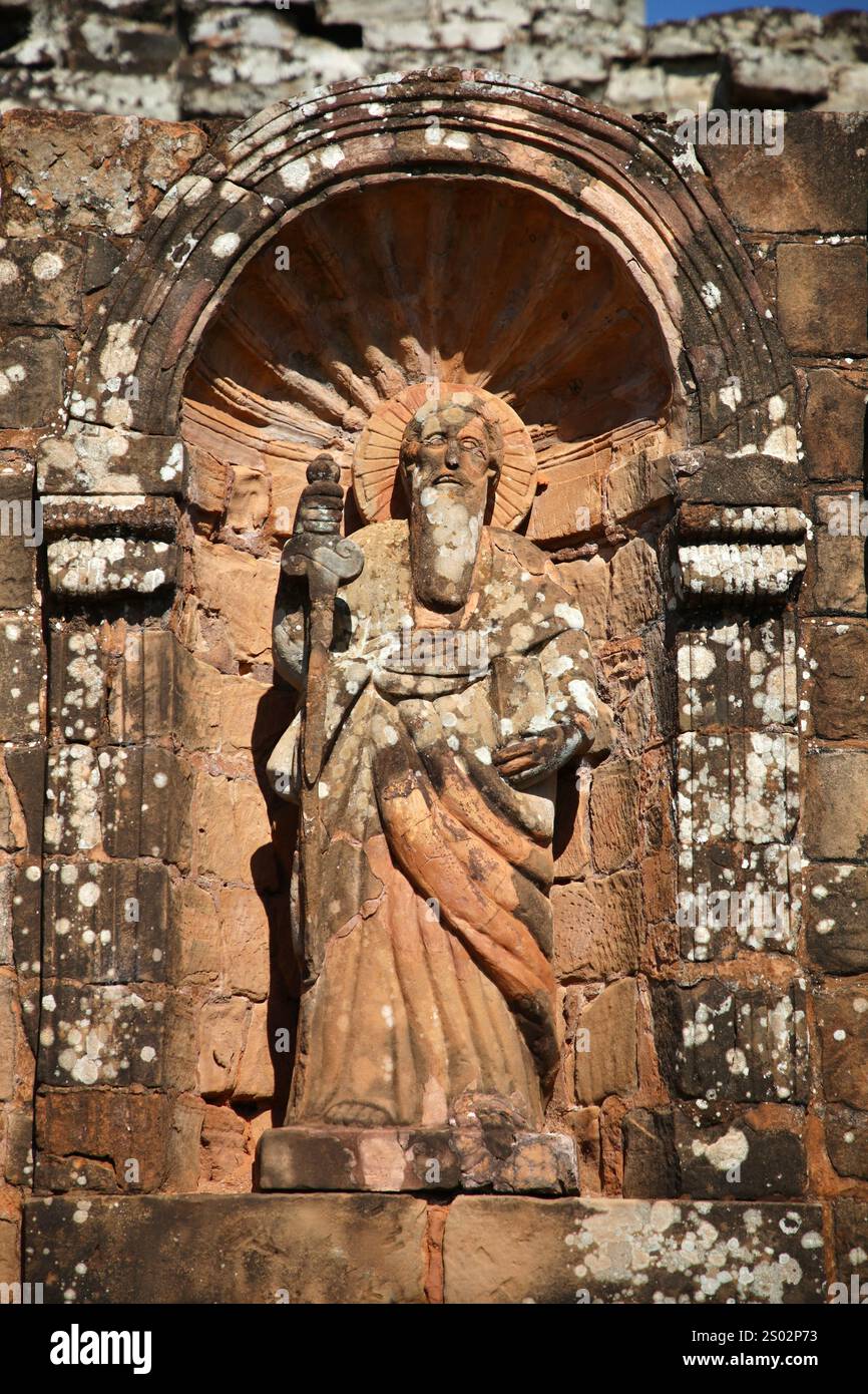 June 7, 2023, Trinidad, Paraguay: A statue is seen in an alcove in the ...