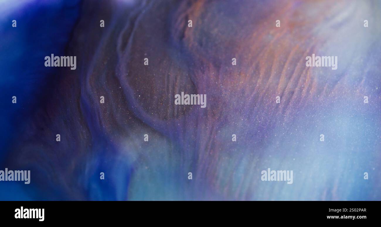 Pastel stream. Enamel spill. Wavy watercolor blue paint flow with ...