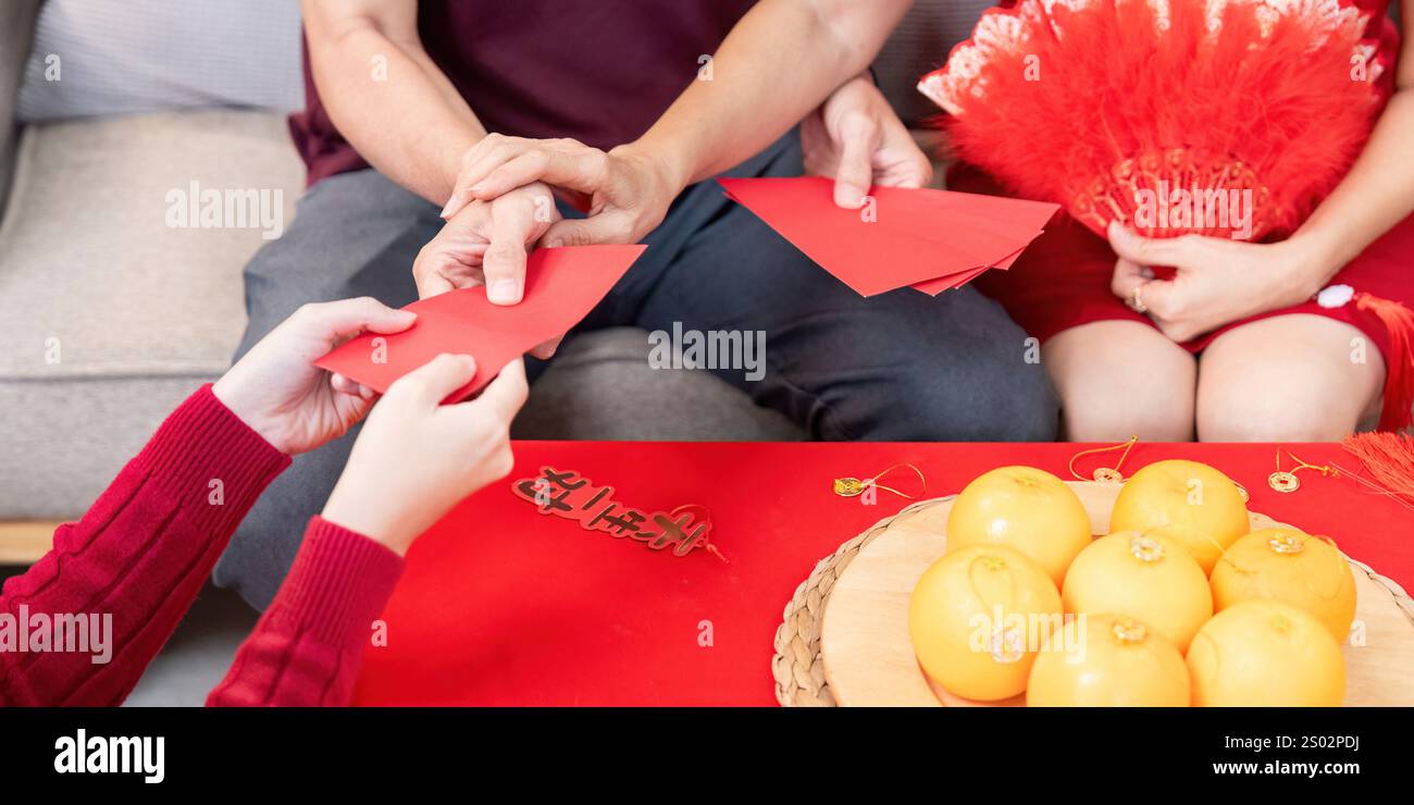 Family celebrates chinese new year grandparents and granddaughter ...